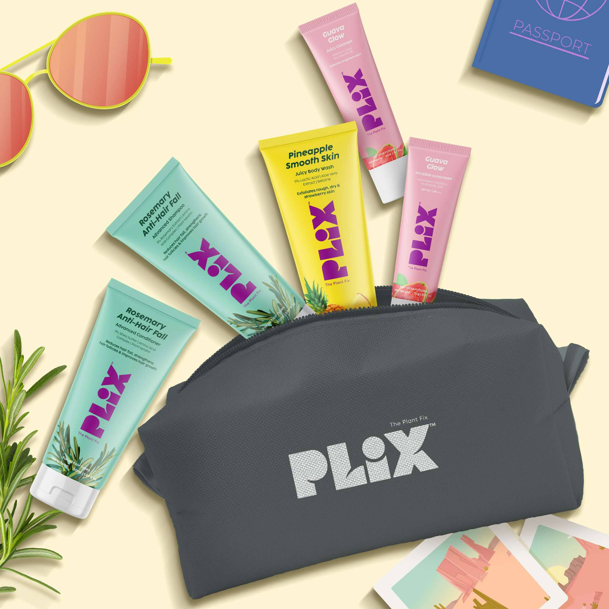 Plix Travel Kit - Set of 5 Skincare Essentials