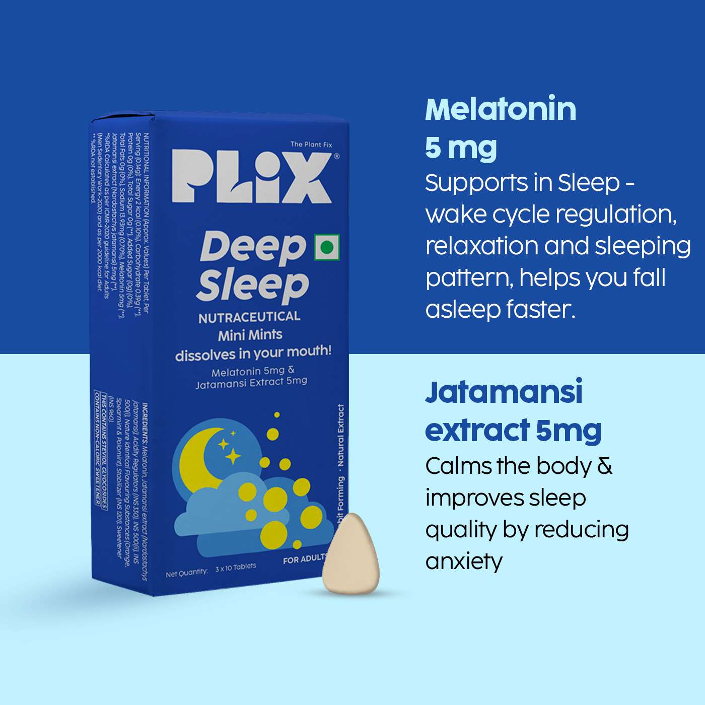 Buy Plix Deep Sleep Melatonin Tablets for Quality & Restful Sleep
