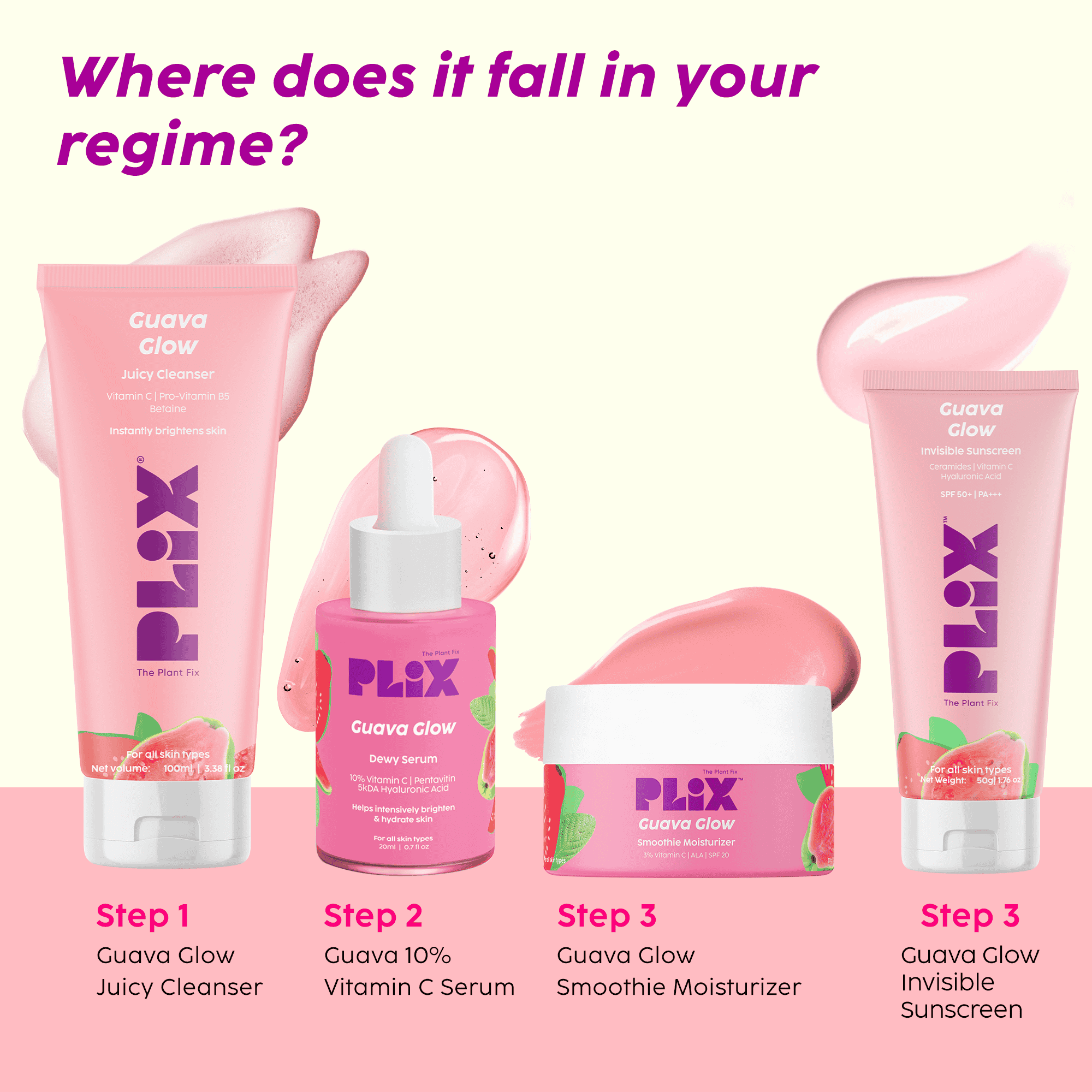 Get Plix 23% Guava vitamin C Face Serum For Glowing & Brighter Skin