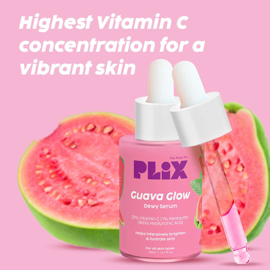 Get Plix 23% Guava vitamin C Face Serum For Glowing & Brighter Skin