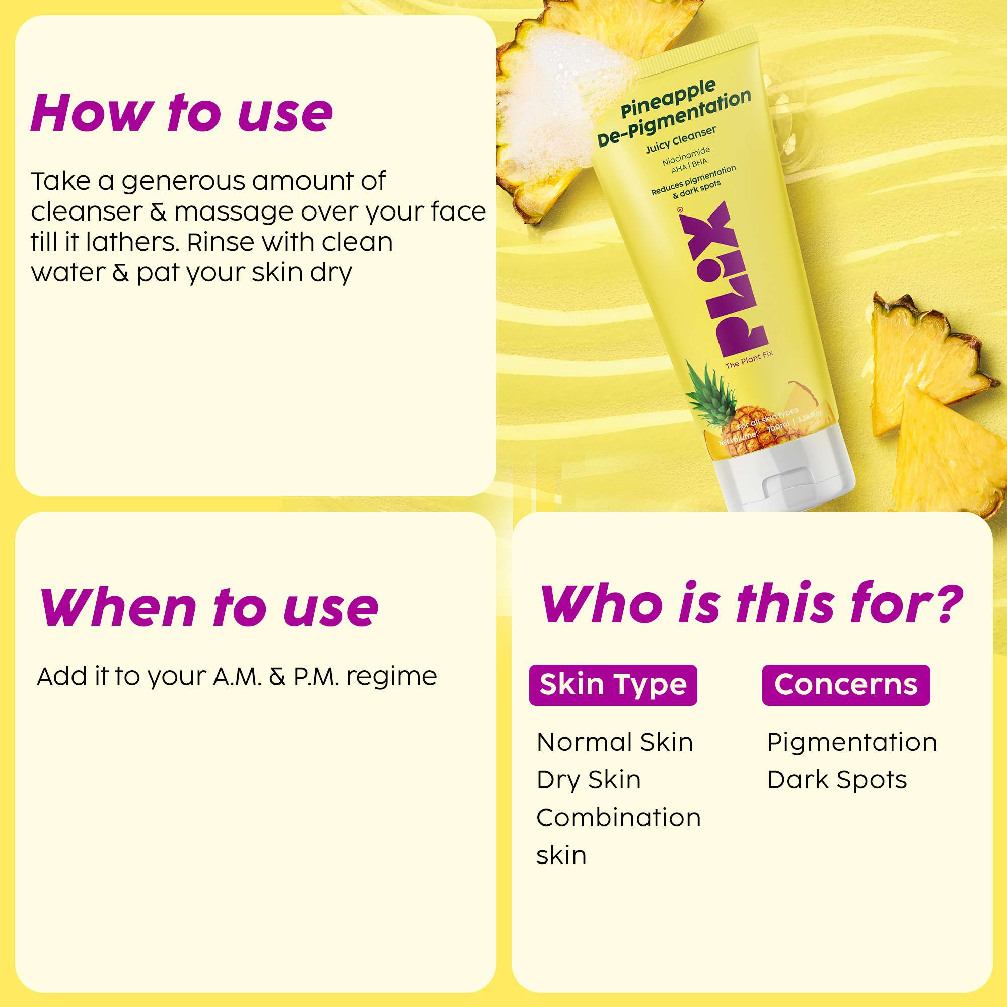 Buy Plix Pineapple Facewash & Serum combo pack for Health skin