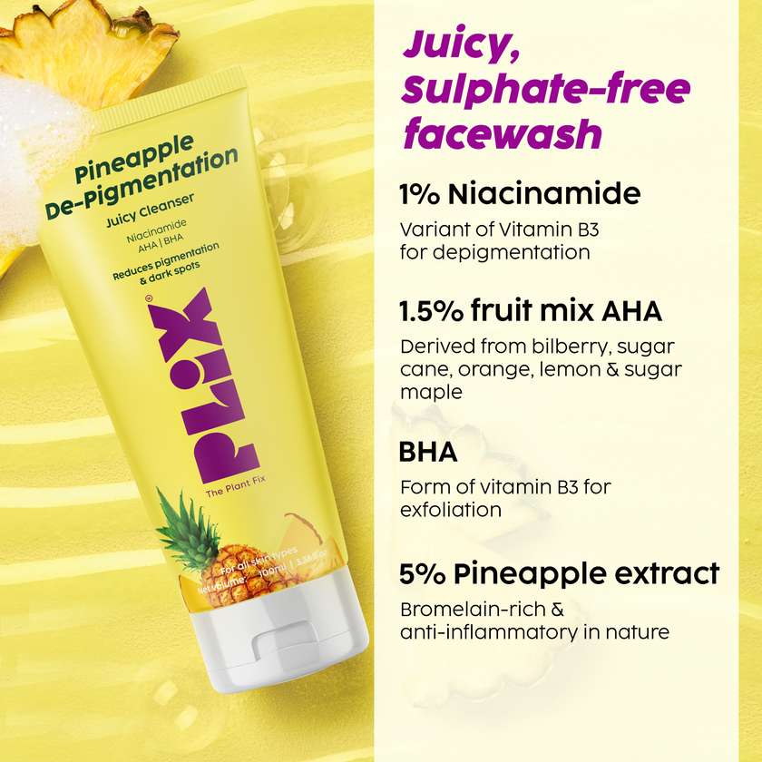 Buy Plix Pineapple Facewash & Serum combo pack for Health skin