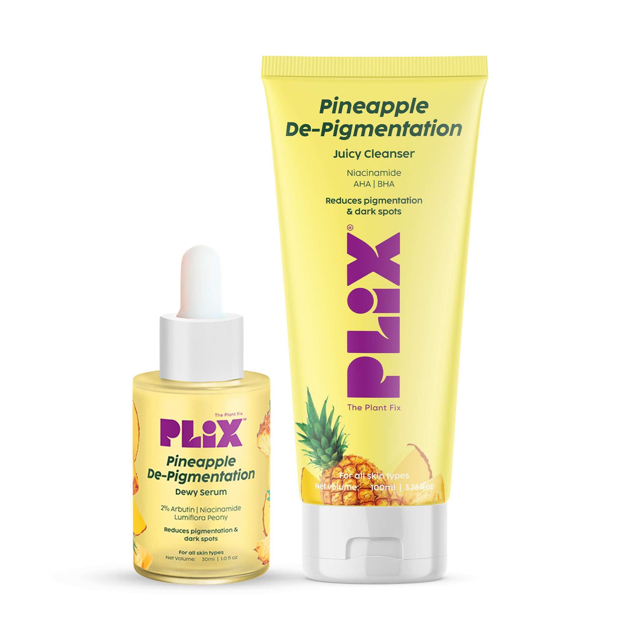 Buy Plix Pineapple Facewash & Serum combo pack for Health skin
