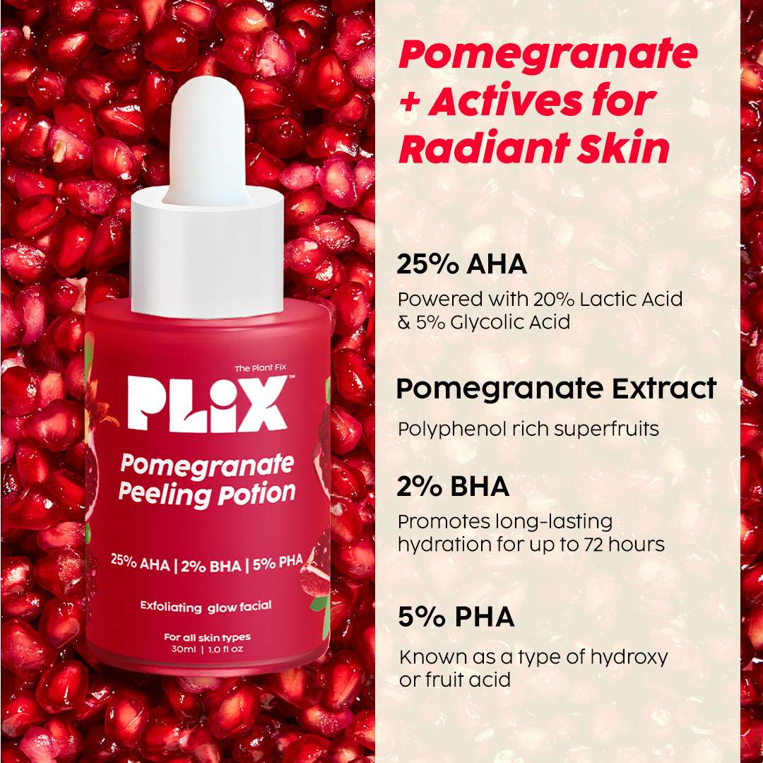 Get Pomegranate Peeling Potion: AHA, BHA & PHA Serum at plix