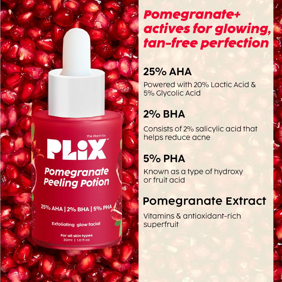 Get Pomegranate Peeling Potion: AHA, BHA & PHA Serum at plix