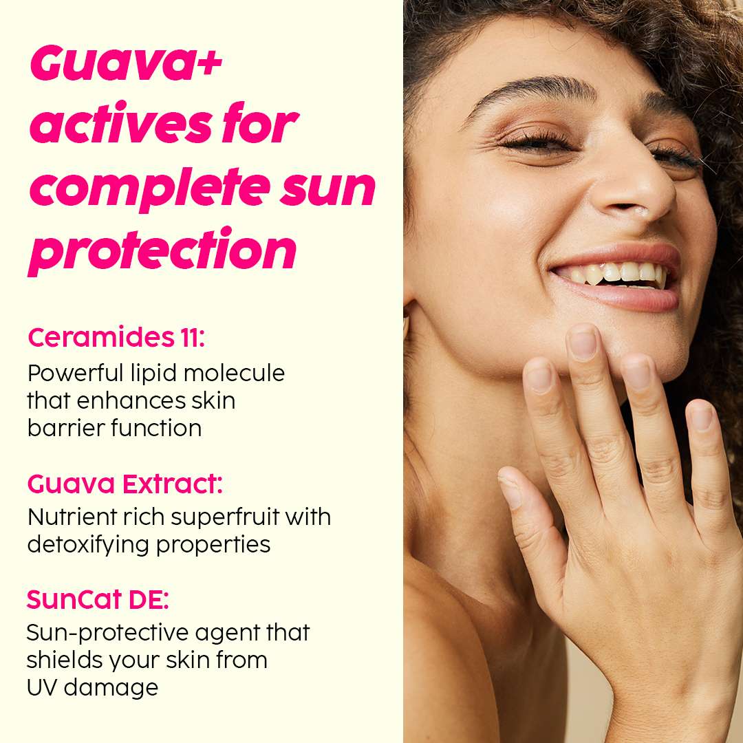 Buy Plix Guava Glow Invisible Dewy Sunscreen with SPF50+ PA+++