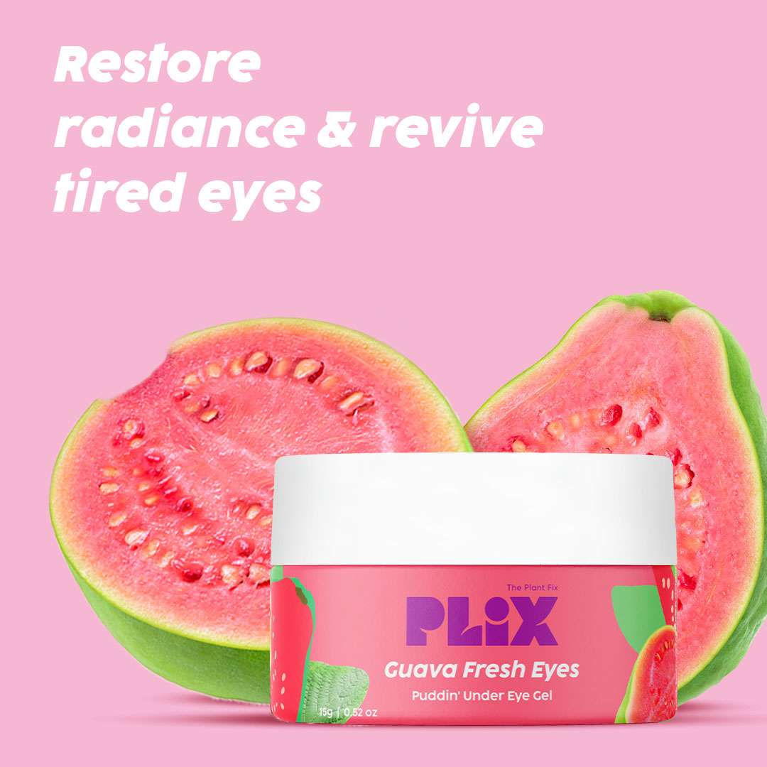 Buy Plix Guava Under Eye Gel for Dark Circles With 3% Niacinamide
