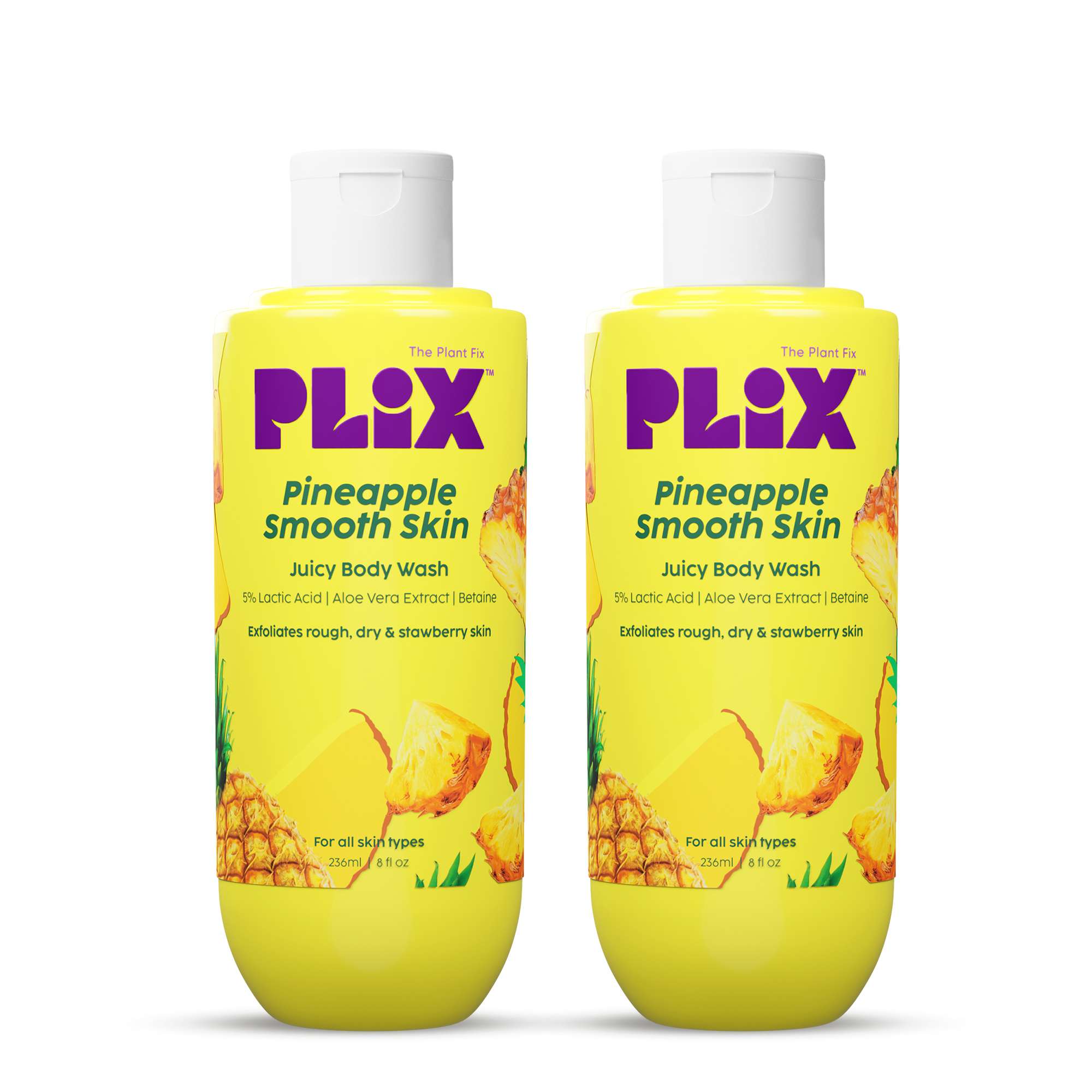 Buy pack of 2 Pineapple 5% Lactic Acid Body Wash | Plix