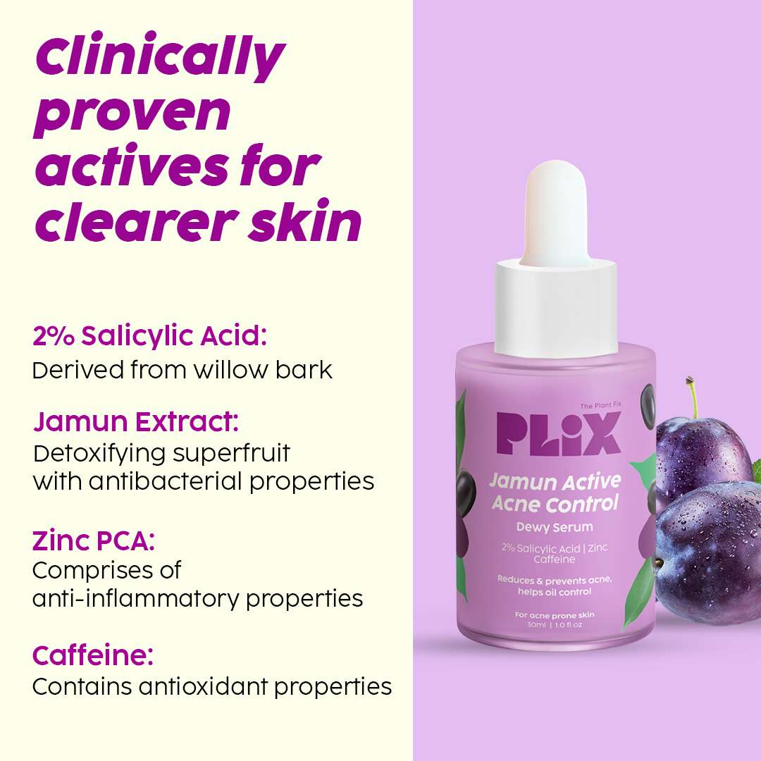 Buy Jamun Salicylic Acid Cleanser & Serum for Acne free skin | Plix