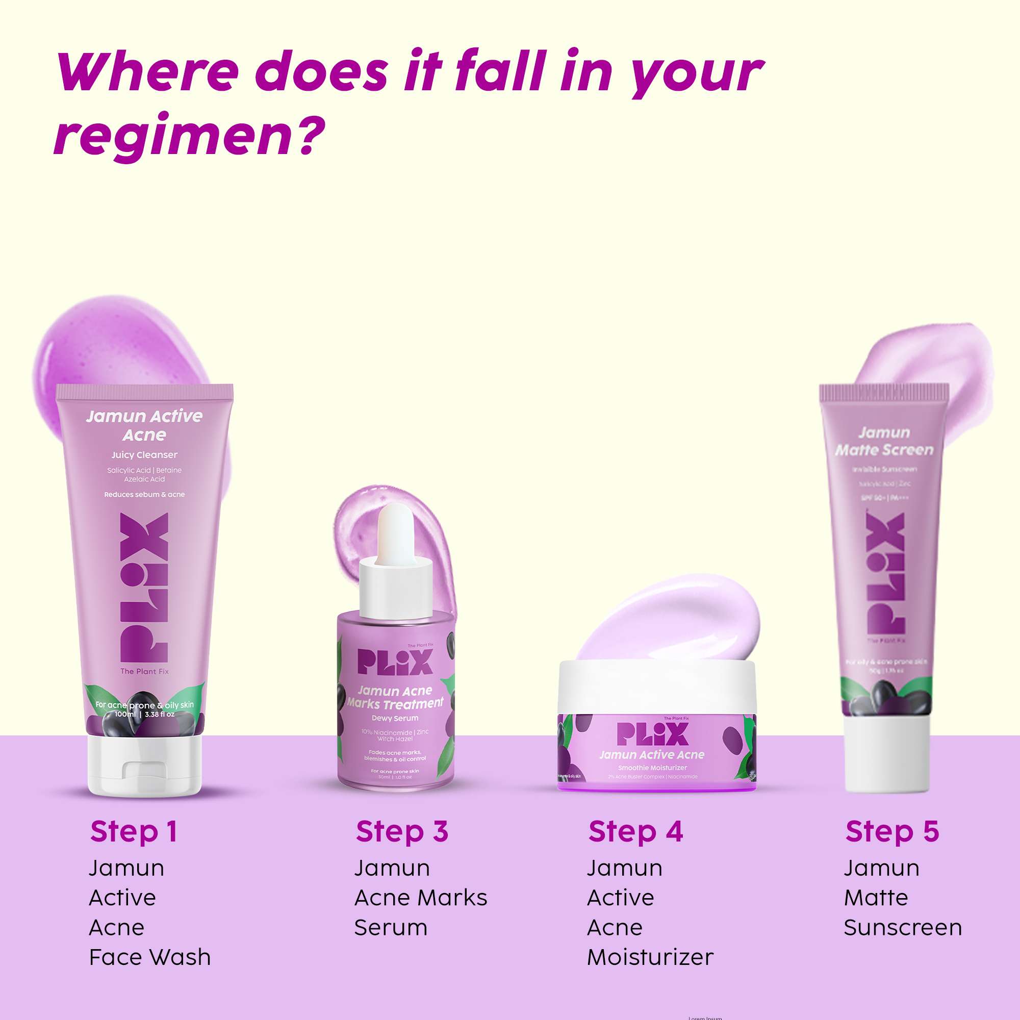 Buy Plix Jamun Salicylic Acid Cleanser & 10% Niacinamide Face Serum