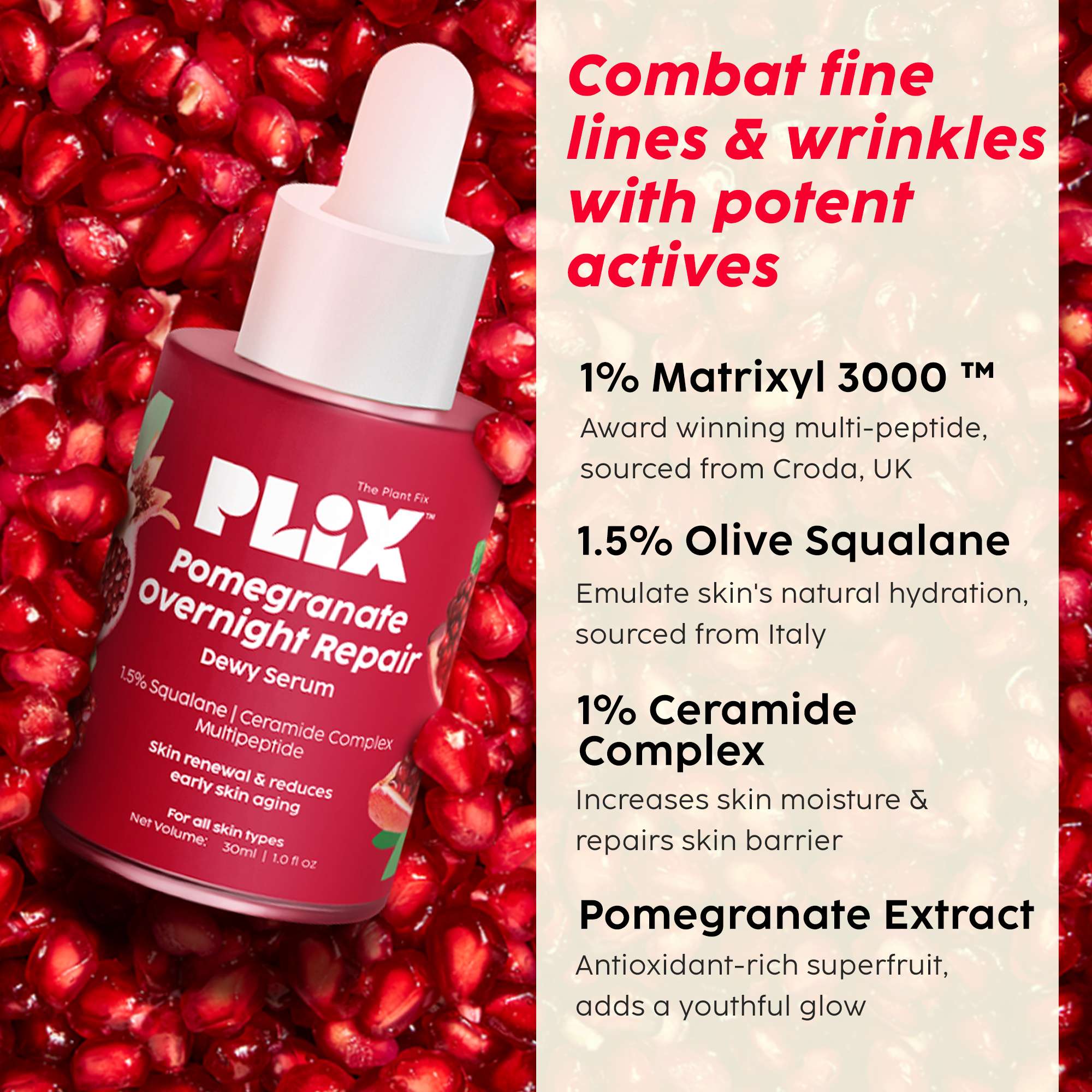 Pomegranate Overnight Repair Dewy Serum | PlixLife